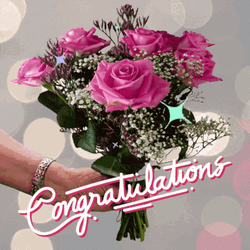 Congratulation Pink Roses GIF | GIFDB.com