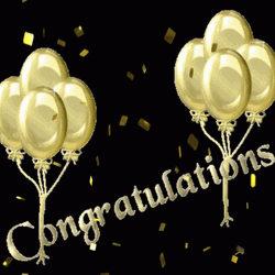 Congratulations On Your Promotion Balloon With Confetti GIF | GIFDB.com