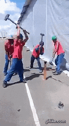 Construction Worker Hammer Smashing GIF | GIFDB.com