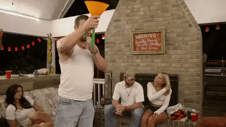 Contest Of Chugging Beer Using Hose GIF | GIFDB.com