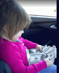 Counting Money Kid Little Girl GIF | GIFDB.com