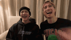 Cracking Up Stray Kids Bang Chan And Han GIF | GIFDB.com