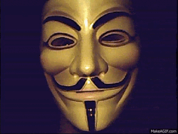 Creepy Anonymous Hacker Golden Mask Reveal GIF | GIFDB.com