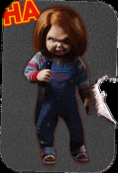 Creepy Chucky Knife Haha GIF | GIFDB.com