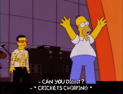 Crickets Chirping Prompting Homer Simpson GIF | GIFDB.com