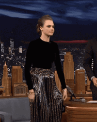 Curtsy Cara Delevingne Tonight Show GIF | GIFDB.com