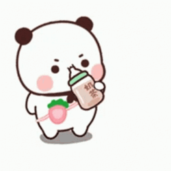Cute Angry Mochi Panda Removes Bag GIF | GIFDB.com