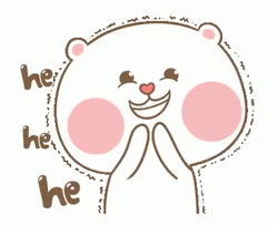 Cute Bear Cartoon Hehehe GIF | GIFDB.com