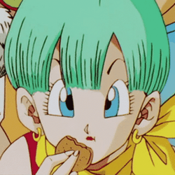 Cute Bulma Chowing Cookie GIF | GIFDB.com