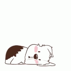 Cute Cartoon Dog Roll Over Trick GIF | GIFDB.com