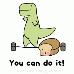Cute Dinosaur Balancing Encouragement GIF | GIFDB.com