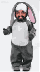 Cute Rabbit Costume Clapping GIF | GIFDB.com
