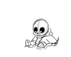 Sans Sleeping In Black And White GIF | GIFDB.com