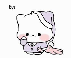 Cute Sleepy Cat Saying Bye GIF | GIFDB.com