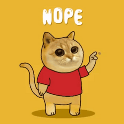 Cute Sticker Cat Nope Meme GIF | GIFDB.com