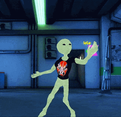 Dancing Alien With Shirt GIF | GIFDB.com