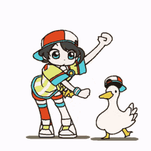 Dancing Duck Anime Girl Happy Dance GIF | GIFDB.com