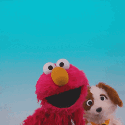 Dancing Elmo Together With His Dog GIF | GIFDB.com