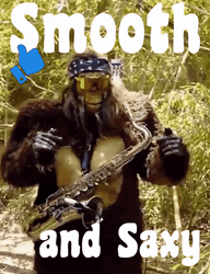 Dancing Sasquatch Bigfoot Saxophone GIF | GIFDB.com