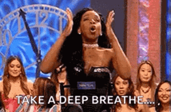 Woman Breathe Out Stress Deep Breathing GIF | GIFDB.com