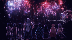 Demon Slayer Season 2 Characters Watching Firework GIF | GIFDB.com