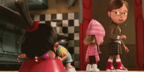 Despicable Me Kids In Kitchen Agnes Margo Edith GIF | GIFDB.com