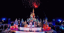 Disney Land Beautiful Christmas Fireworks Display GIF | GIFDB.com