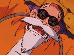 Dizzy Master Roshi Lying On The Ground GIF | GIFDB.com