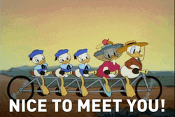 Donald Duck Family Cycle Nice To Meet You GIF | GIFDB.com