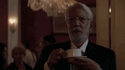 Donald Sutherland Sipping Tea GIF | GIFDB.com