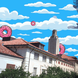 Donuts Falling To The City GIF | GIFDB.com
