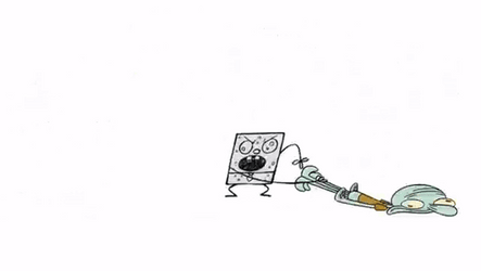 Doodlebob Beating Up Squidward GIF | GIFDB.com