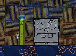 Doodlebob Spongebob Paint Eyebrow GIF | GIFDB.com