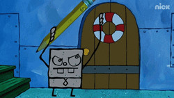 Doodlebob Spongebob Pencil Eraser GIF | GIFDB.com