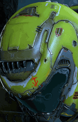 Doom Slayer Helmet Reveal Scary Face GIF | GIFDB.com