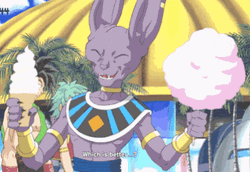 Dragon Ball Beerus Loves Eating Sweet Desserts GIF | GIFDB.com