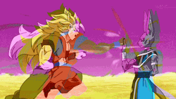 Dragon Ball Super Saiyan Goku Attacking Beerus GIF | GIFDB.com