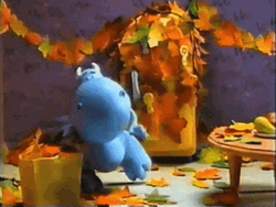 Dragon Plays Falling Leaves GIF | GIFDB.com
