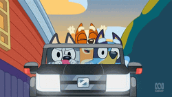 Drive Fast Bluey Bandit Aunt Trixie Heeler GIF | GIFDB.com