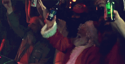 Drunk Santa Cheering With Crowd GIF | GIFDB.com