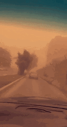 Dust Storm Highway Slow Drive Foggy Road GIF | GIFDB.com