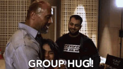 Dwayne Johnson Group Hug GIF | GIFDB.com