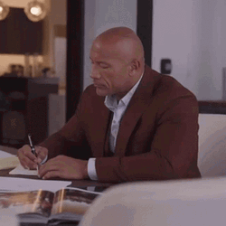 Dwayne Johnson Writing GIF | GIFDB.com