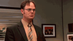 Dwight Schrute Karate Chops The Office GIF | GIFDB.com