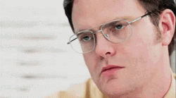 Dwight Schrute Unamused Serious Face GIF | GIFDB.com
