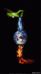 Earth Hand With Animated Fire And Water GIF | GIFDB.com