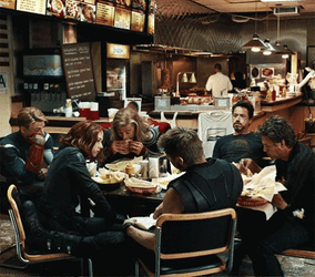 Eating Out Avengers Superheroes Dinner GIF | GIFDB.com