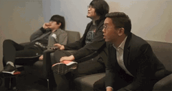 Edge Of My Seat Three Guys GIF | GIFDB.com