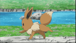 Eevee Pokemon Happy Jump Dancing Flower River GIF | GIFDB.com