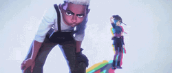 Ekko Looking At Dancing Arcane Jinx GIF | GIFDB.com